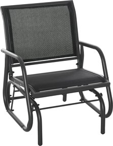 Outsunny Kovová Houpací Židle do Zahrady s Opěrkami a Opěradlem - Houpací Křeslo s Nosností až 120 kg pro Venkovní Relaxaci na Balkóně či Terase | Aos