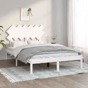 Rám postele bílý 135 x 190 cm Double masivní dřevo 3104844