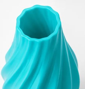 váza, styl moderní, plast, 16x9x9 cm, tyrkysová, Dekorino VD0260013