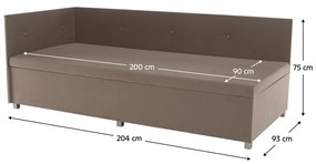 Kondela Válenda s úložným prostorem, béžovošedá, AURIA UNI