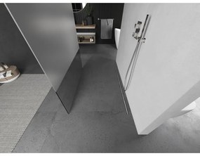 Mexen Kioto, sprchová zástěna Walk-In 100 x 200 cm, 8mm čiré sklo-námraza, broušená ocel profil, 800-100-002-97-35