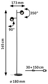 Paulmann 79775 - 2xLED/3W Stmívatelná stojací lampa PURIK PANE 230V