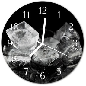 Skleněné hodiny kulaté Kostky ledu fi 30 cm