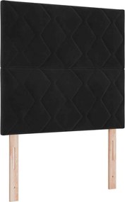 Postel s boxspringem s čelo Černá 100 x 200 cm samet 3344989
