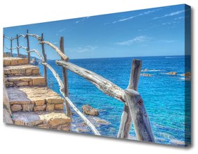 Obraz na plátně Schody Moře Architektura 120x60 cm