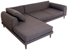 Hanah Home Čtyřmístná pohovka NERO antracitová levá 250 cm