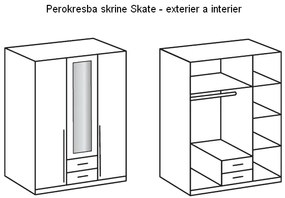 Šatní skříň Skate, dub sonoma/bílá