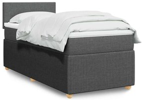Box spring postel s matrací tmavě šedá 90x200 cm textil 3289633
