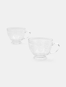 Sinsay - Skleněné šálky s reliéfním květinovým vzorem 2 pack - clear