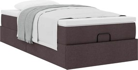 Osmanský rám postele s matrací tmavě šedá 90x190cm textil 3311074