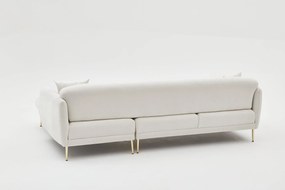 HANAH HOME Rohová pohovka SIMENA krémová pravá 266 cm 825BLC2832