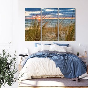 Vícedílný obraz Východ Slunce Na Pláži Rujána Nedostatek Nedostatek Přírodní plátno 150x100