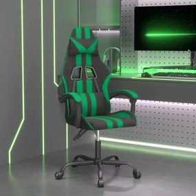 Herní židle černá a zelená umělá kůže,  3143821