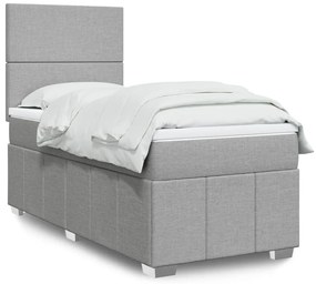Box spring postel s matrací světle šedá 90x200 cm textil 3293844