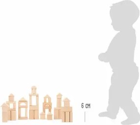Small Foot Dřevěné kostky 50 ks přírodní / od 12 měsíců