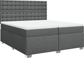 Box spring postel s matrací tmavě šedá 200x200 cm textil 3292910