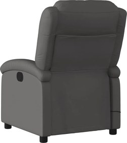 Masážní křeslo s polohovacím mechanismem, šedé, pravá kůže 3205927