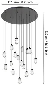 Eglo 390413 - LED Stmívatelný lustr na lanku SINDICAT 17xLED/3W/230V 3000K