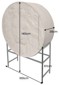 Designová vysoká komoda Hergus 140 cm bílé mango