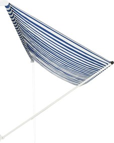 Zatahovací markýza modro-bílá 400 x 150 cm 143751