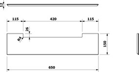 Sapho Sapho, VISO LED podsvícené kulaté zrcadlo průměr 60cm s policí, bílá mat, VS060-01