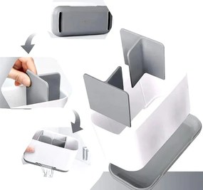 Robustní Koupelnový Organizér na Zubní Kartáčky, Matný Plast, 17.5x9x13 cm