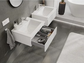 Mexen Rivel, koupelnová skříňka 60 cm s umyvadlem Otis, 1 zásuvka, drážkovaná, bílá matná, 91A20-06023-1-BF01-W18M01