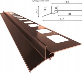 Balkonový terasový Okapový Profil K102 Renoplast Bronz Ral 8019