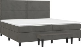 Box spring postel s matrací tmavě šedá 200x200 cm samet 3137804