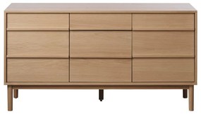 Nízká komoda v dekoru dubu v přírodní barvě 75x140 cm Ponza – Unique Furniture