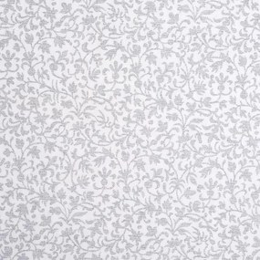 SCANquilt povlečení JERSEY kvítka bílošedá 140 x 200/70 x 90 cm