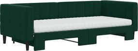 Válenda s přistýlkou a matracemi tmavě zelená 90 x 200 cm samet 3196717