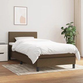 Box spring postel s matrací tmavě hnědá 90x190 cm textil,  3139860