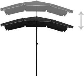 Zahradní slunečník s tyčí 200 x 130 cm černý 315557