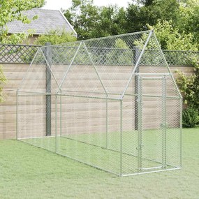 Klec pro kuřata stříbrná 400 x 100 x 190 cm pozinkovaná ocel 172551