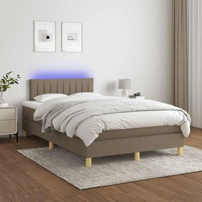 Box spring postel s matrací a LED taupe 120x190 cm textil 3270106