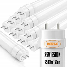 BERGE 10x LED trubice 150cm T8 25W 2500lm 6500K G13 - studená bílá