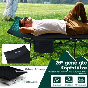 Costway Skládací táborová postel pro dospělé Campingová s 10 bodovým podpůrným