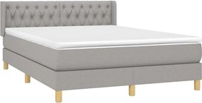 Box spring postel s matrací světle šedá 140 x 200 cm textil 3130513