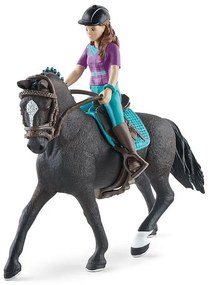 Schleich Hnědovláska Lisa s pohyblivými klouby na koni