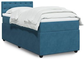 Box spring postel s matrací modrá 80 x 200 cm samet 3289906
