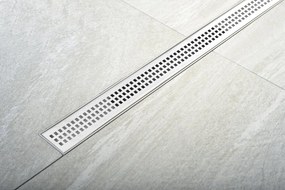 Polysan Sapho, KLAVER BLACK sprchový kanálek s nerezovým roštem, superflow, DN50, 710x122x65 mm