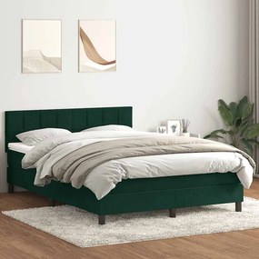 Box spring postel s matrací tmavě zelená 160x220 cm samet 3316266