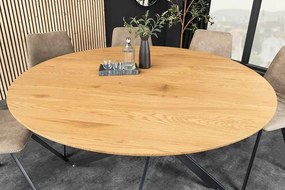 Kulatý jídelní stůl Pahukumaa 120 cm vzor divoký dub