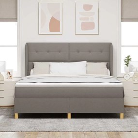 Postel s boxspringem s čelo Taupe 200 x 180 cm textil 3340771