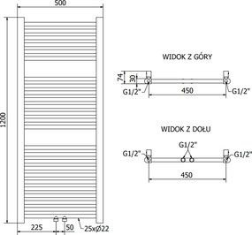 Mexen Mars, elektrické topné těleso 1200 x 500 mm, 600 W, bílá, W110-1200-500-2600-20