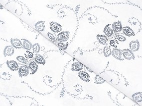Biante Bavlněný povlak na polštář s lemem Sandra SA-090 Modré popínavé květy na bílém 35 x 45 cm