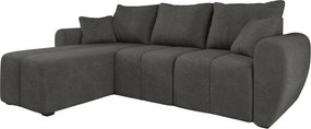 Rozkládací oboustranná sedací souprava do L SEVIO 246x145 cm, tmavě šedá + 2 polštářky ZDARMA