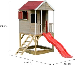 Marimex | Dětský dřevěný domeček Marimex Veranda se skluzavkou | 11640361