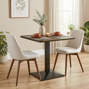 HOMCOM jídelní stůl pro 2 osoby, 70 × 70 × 75 cm, ořech